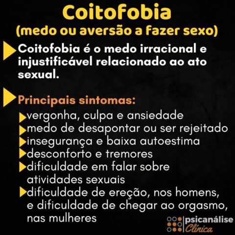 Coitofobia: medo ou aversão a fazer sexo - Psicanálise Clínica
